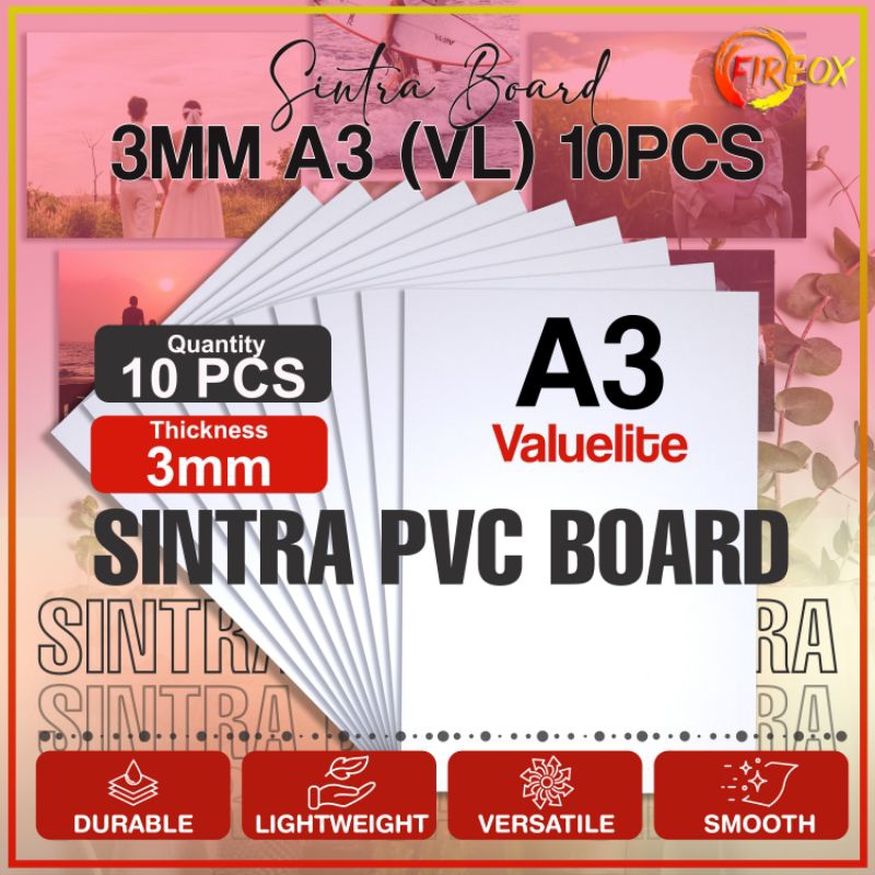 SINTRA PVC BOARD | A3 3mm Valuelite | 10 PCS | Shopee Philippines