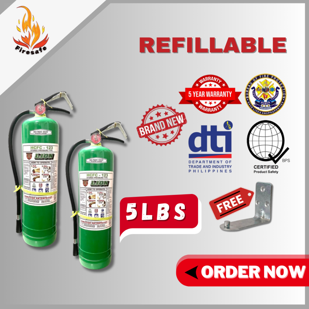 5lbs HCFC-123 Green Extinguisher HCFC-123 Extinguisher 5LBS | Shopee ...