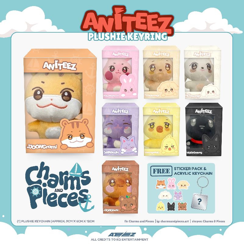 Ateez Aniteez Keyring (Unofficial) for Display Collection, Bag ...
