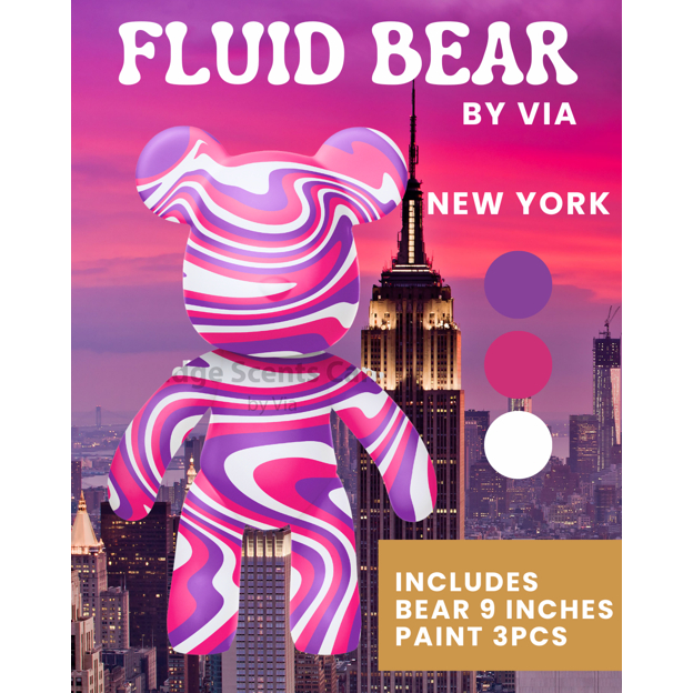 DIY 9 inches Fluid Bear Bear Brick Angry Bear New York Pour Paint DIY ...