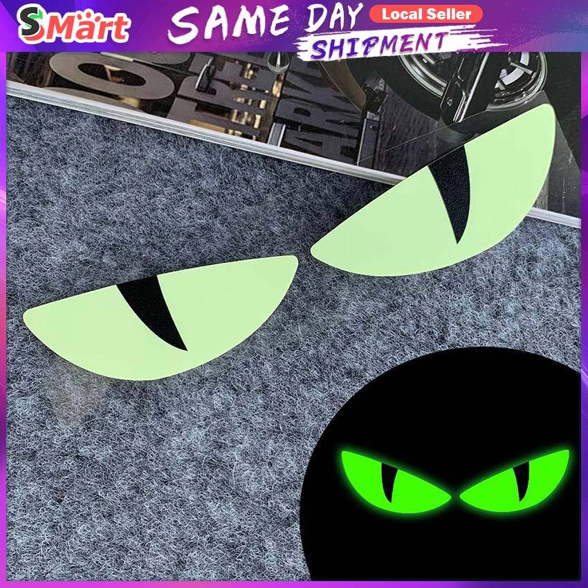 3D Demon Eyes Motorcycle Stickers Reflective Waterproof For Front Cowl ...