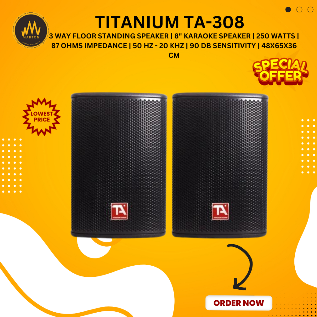 Titanium Audio TA-308 3 Way Bass Reflex Speaker System (SOLD AS PAIR ...
