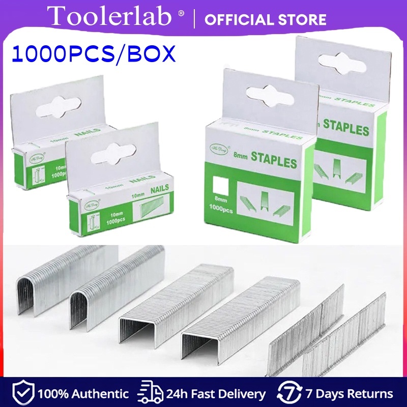 1000PCS 3 in 1 Heavy duty U/Door /T Shaped Staple Nails/Gun Tacker ...