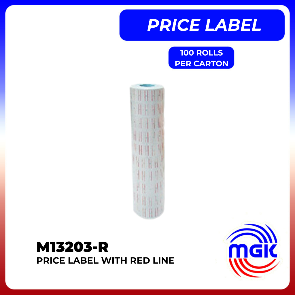 MGK Price Label with Red Line 100 rolls | Shopee Philippines