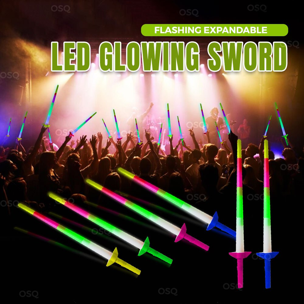 OSQ 1/5pcs Glow In The Dark Expandable LED Glowing Sword For Party ...
