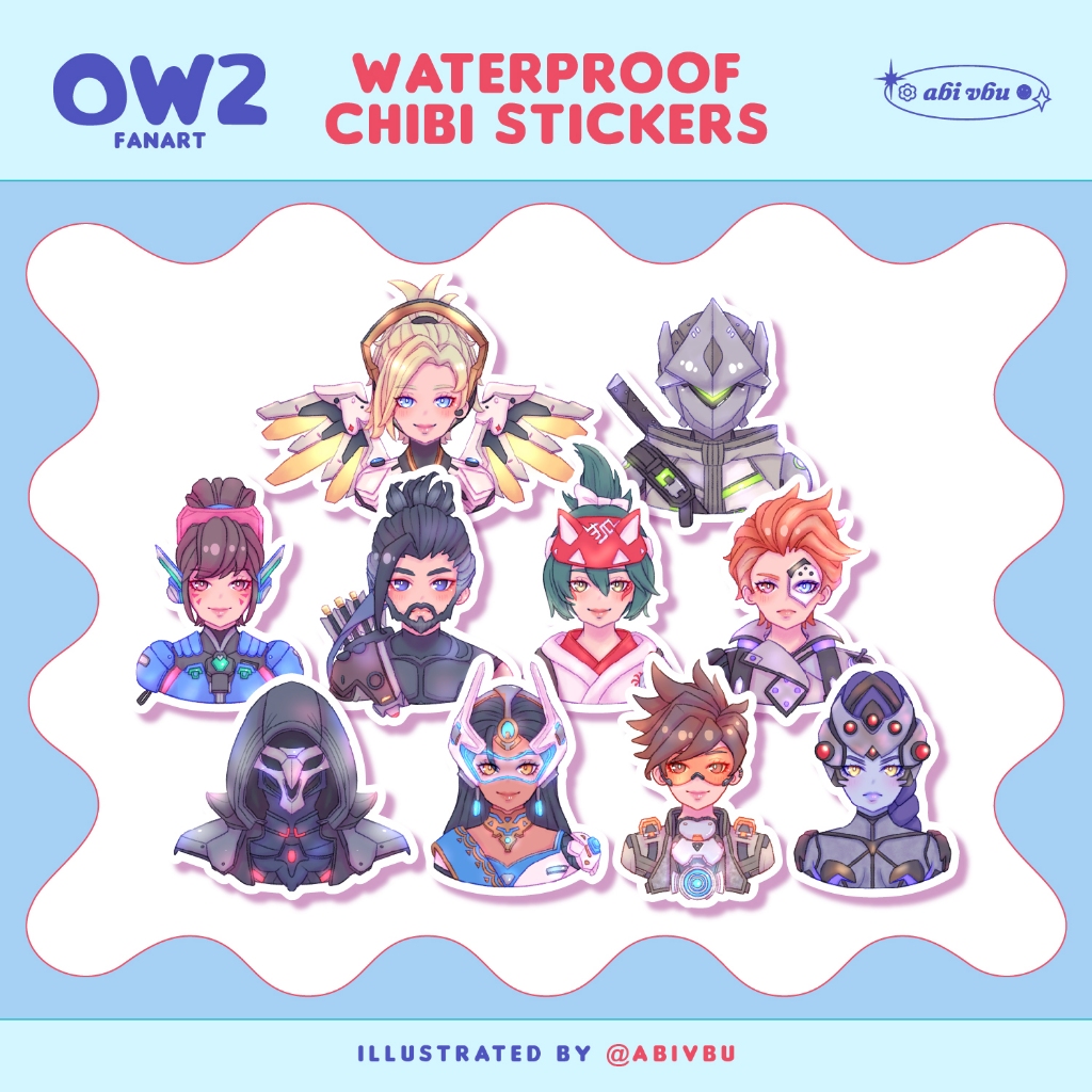 Overwatch 2 Chibi Sticker: Waterproof Vinyl Fanart Stickers by AbiVbu ...