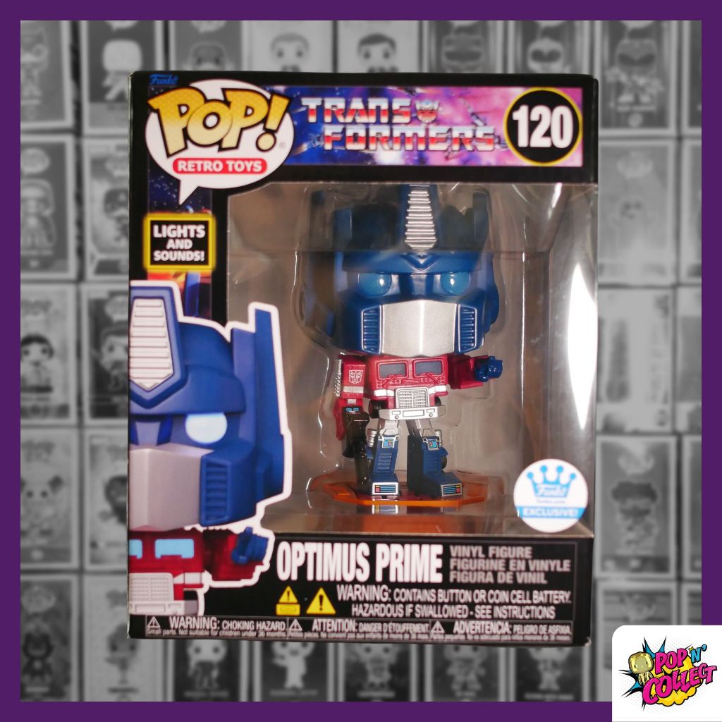 Funko Pop! Transformers - Optimus Prime 120 Lights and Sounds (w/ Free Protector) (Pop N ...