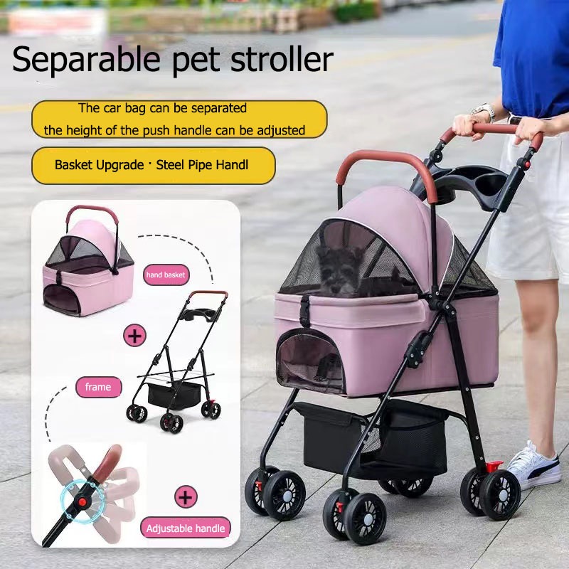 Pet Dog Stroller Load bearing 25kg Dog Cat Teddy Baby Stroller Outdoor ...