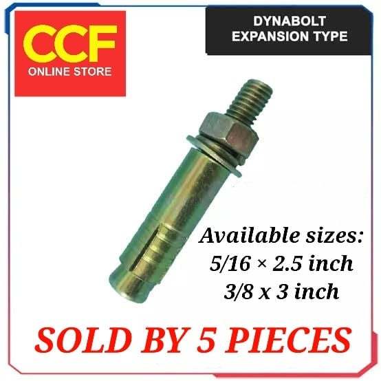 Dyna Bolt DynaBolt or Expansion Bolt 5/16 , 3/8 (Sold by 5 pcs ...