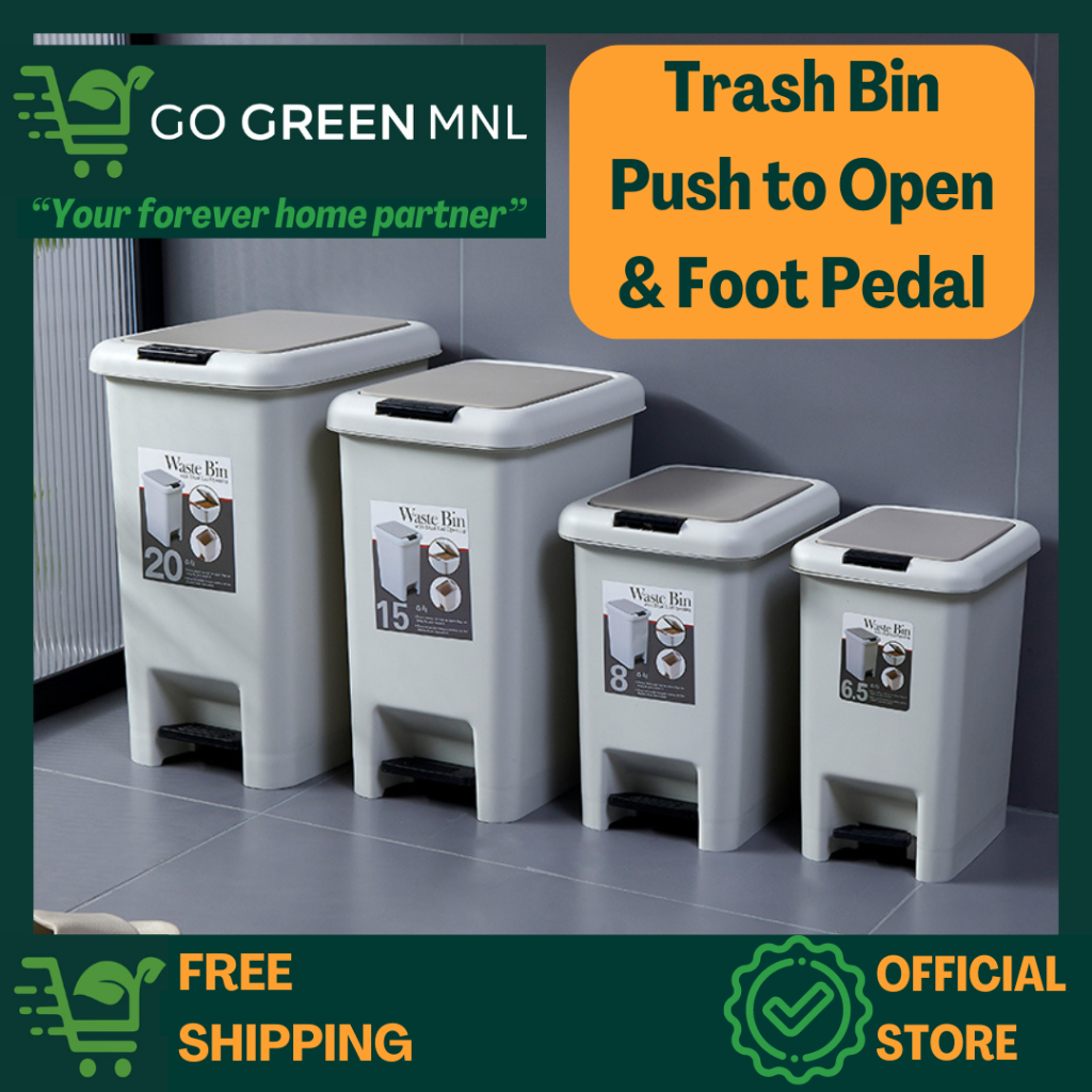 10L Trash Can Multipurpose Two Way Opening Foot Pedal Press Lid ...