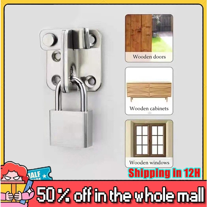 Stainless Steel Safety Hasp Door Lock for Bedroom Bathroom Door double ...