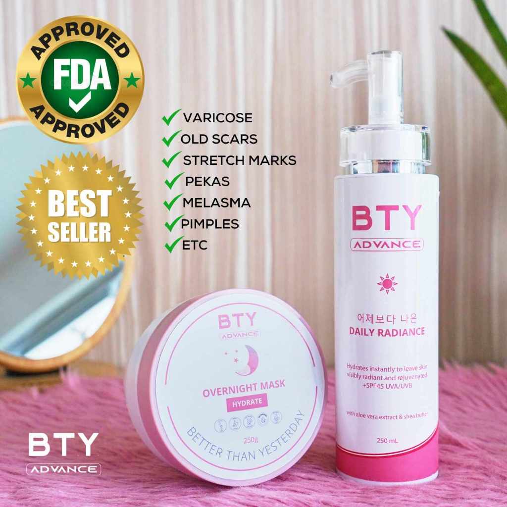 BTY Overnight Mask + Daily Radiance (Day and Night Power DUO) | Shopee ...