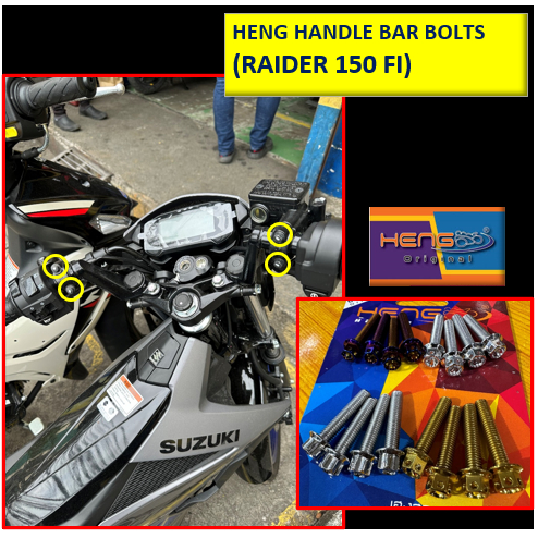 HENG Original Handle bar bolts for SUZUKI RAIDER 150 FI (4pcs) | Shopee ...