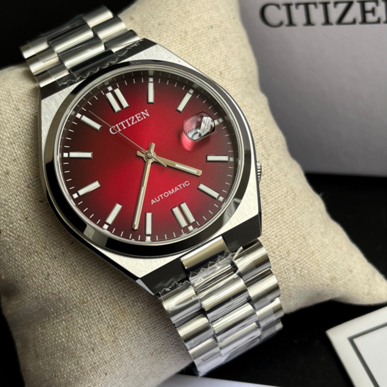 Citizen Watch NJ0150-56W Tsuyosa Automatic Red Dial Stainless Steel ...