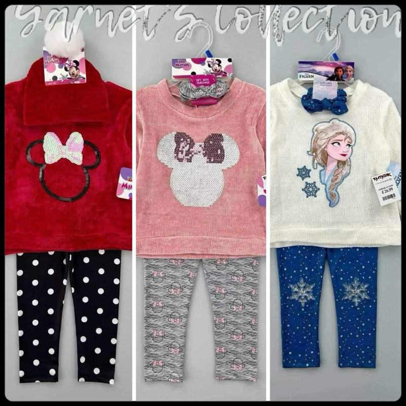 Disney Minnie/Frozen Toddler Set (Pullover+Leggings+Scrunchies/binnie ...