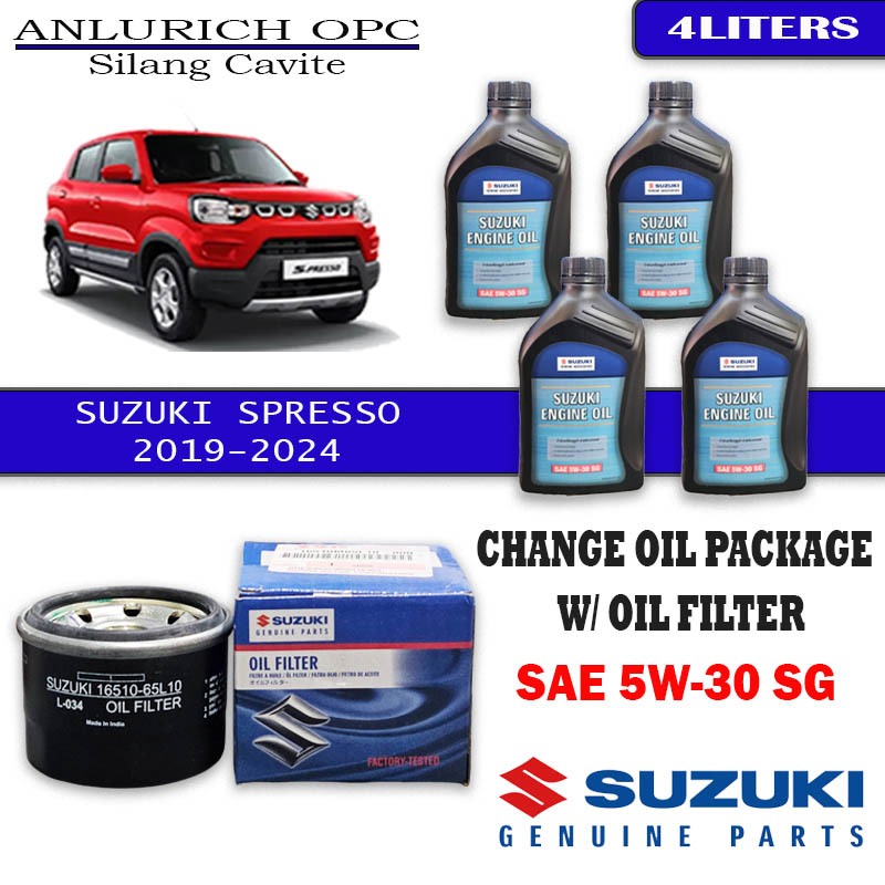 SUZUKI GENUINE ENGINE OIL 5W30 Suzuki SPRESSO 2019-2024 (4Liters Bundle ...