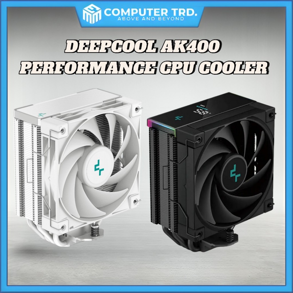 DEEPCOOL AK400 Zero Dark CPU cooler featuring a classic four heat pipe ...