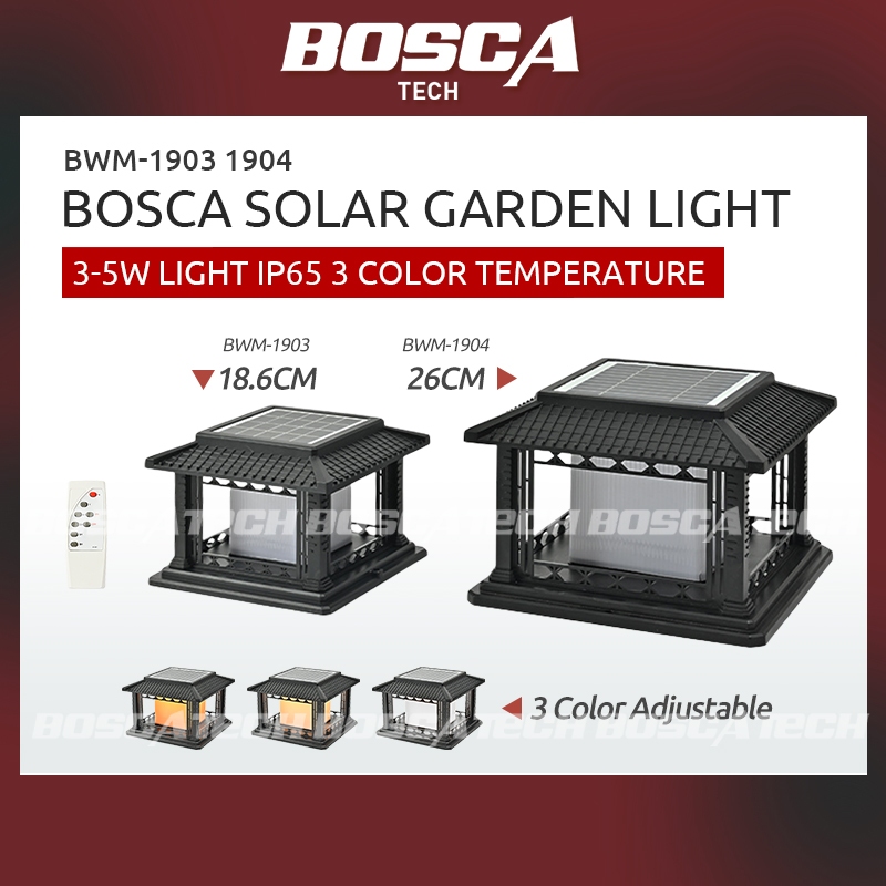 BOSCA 3W 5W Solar Light Outdoor Garden Light With Remote Control Lawn ...