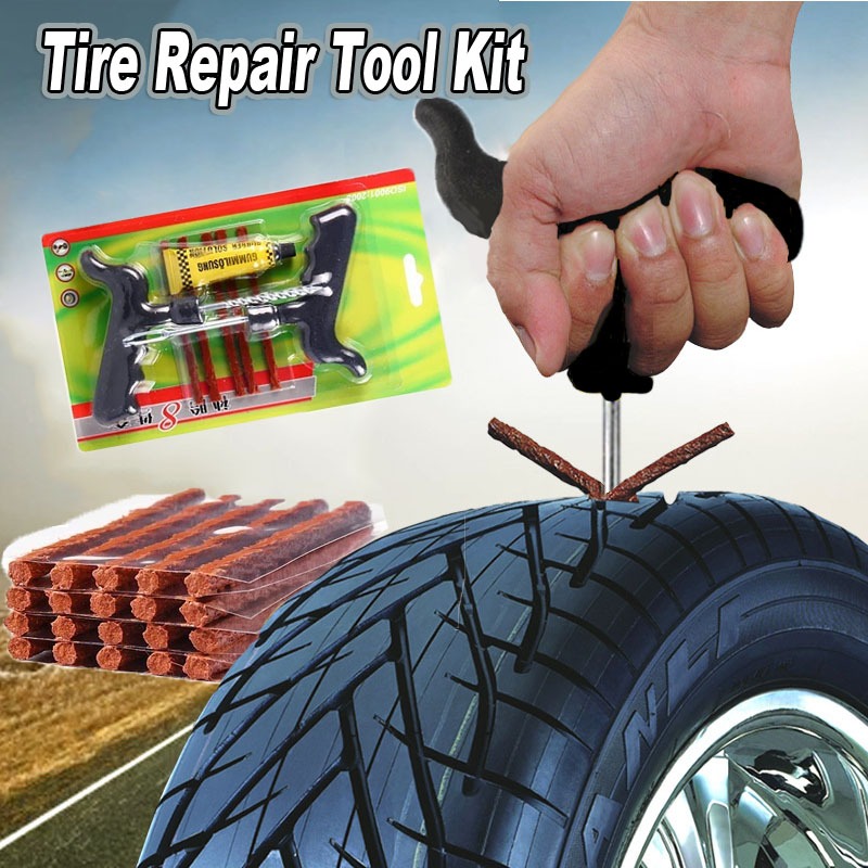 Car Tire Repair Tool Auto Tubeless Emergency Tyre Repair Kit Motorcycle ...
