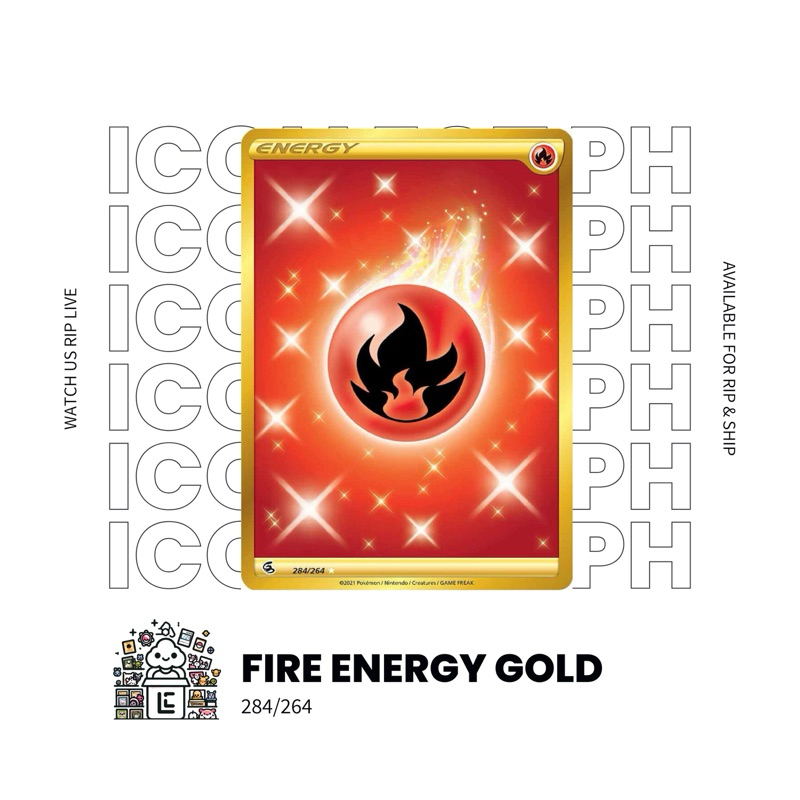 Pokemon TCG: Gold Secret Fire Energy 284/264 Fusion Strike | Shopee ...