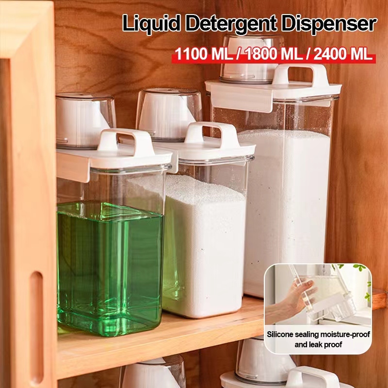 Washing Powder Storage Box Transparent Washing liquid Laundry Detergent ...