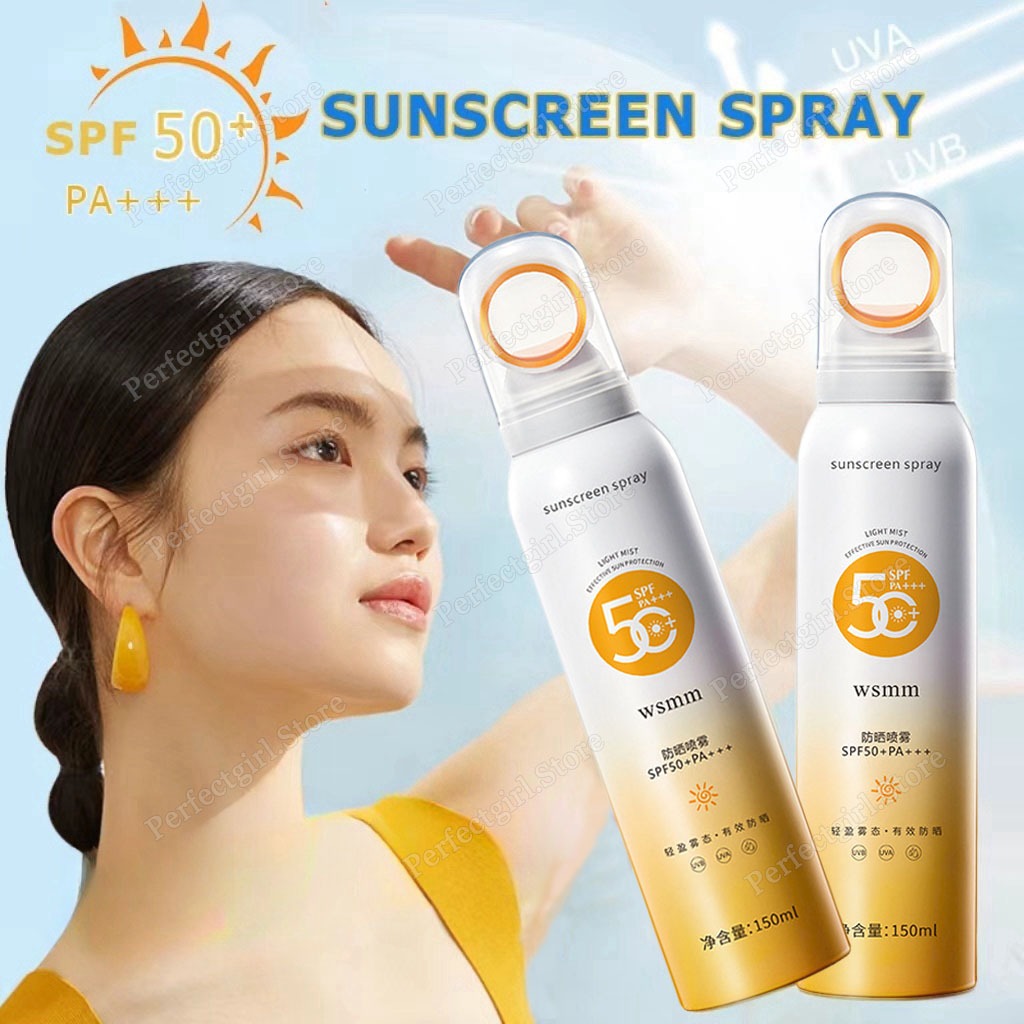 SPF50+ Whitening Sunscreen Spray Waterproof UV Protection Face and Body ...