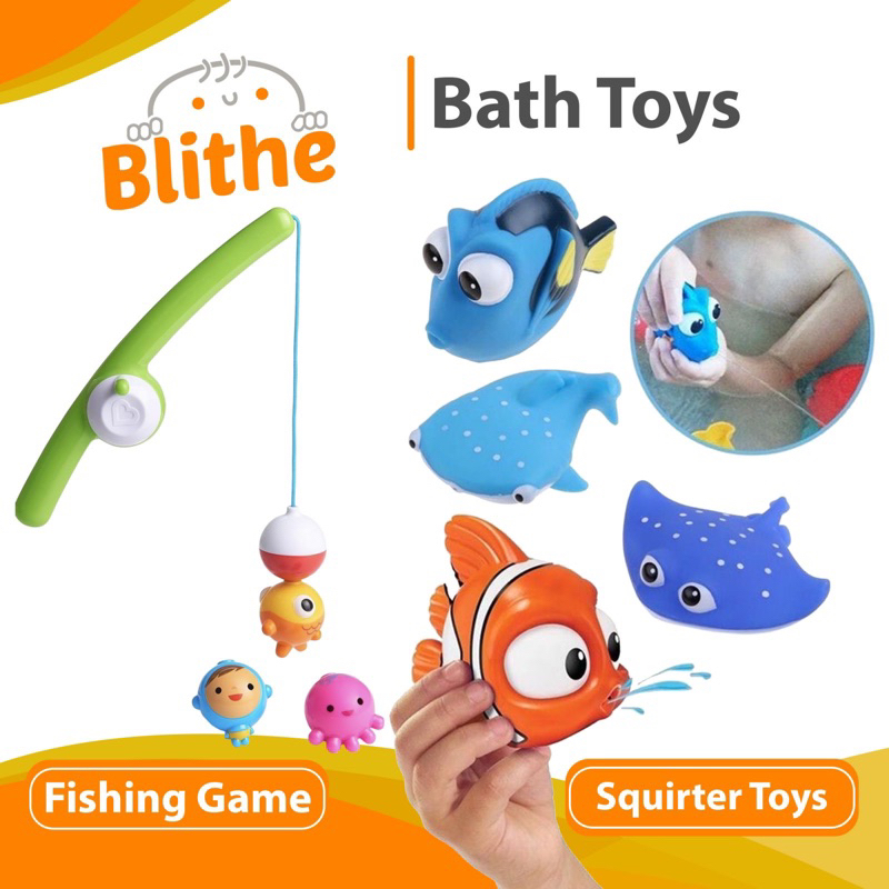 blithe bath toys squirt floater frog wind up nemo dory shark fish toy ...