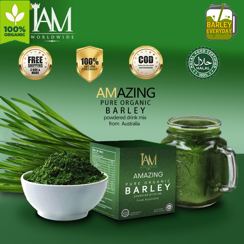 NEW PACKAGING IAM WORLDWIDE Amazing Pure Organic BARLEY Powder ...