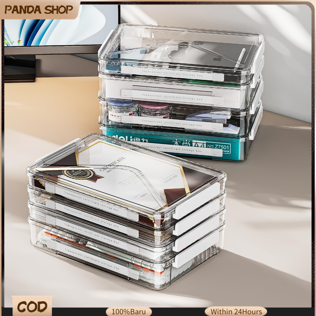 Transparent Bond Paper Organizer Document Certificate Storage Box Desk ...