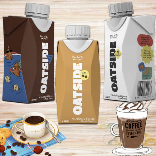 Oatside Barista Blend, Chocolate, Coffee Oat Latte Plant-Based Oat Milk ...