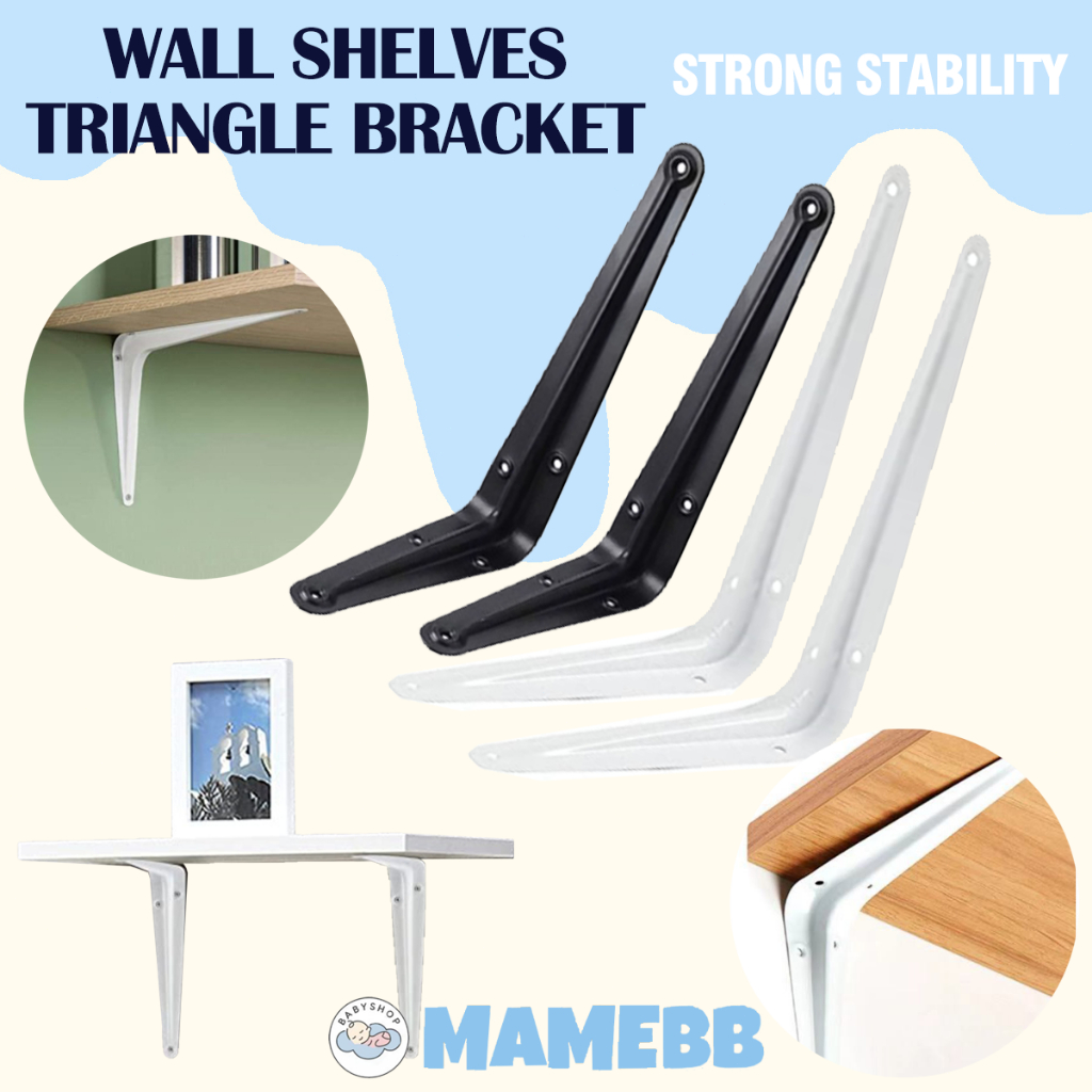 Wall Triangle Bracket L-Bar Wood Shelf Simple wall-mounted triangle ...