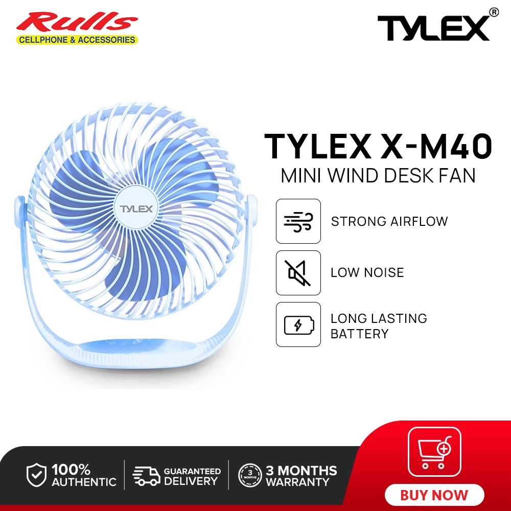 Tylex X-M40 7 Inches Portable 360° Rotation Mini Wind Desk Fan | Shopee ...