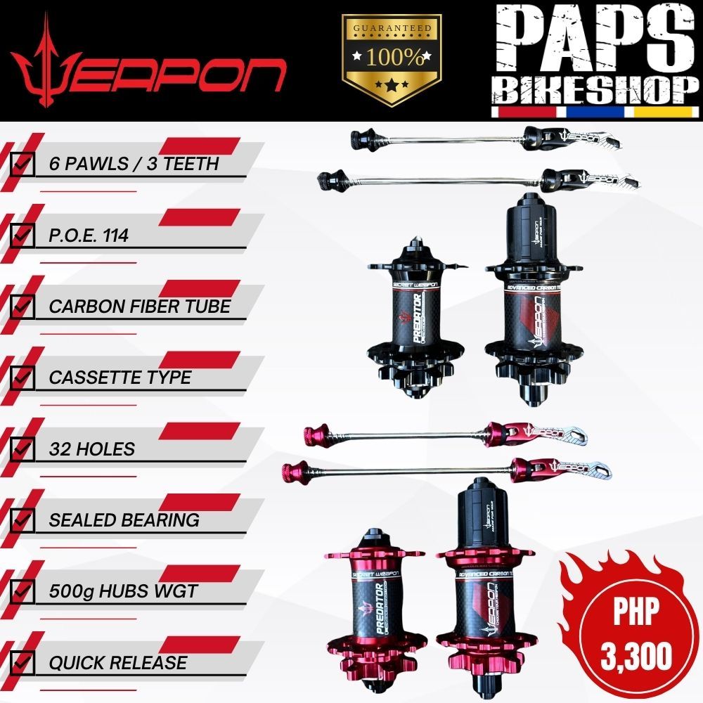 WEAPON PREDATOR CARBON HUBS 6PAWLS 3TEETH | Shopee Philippines