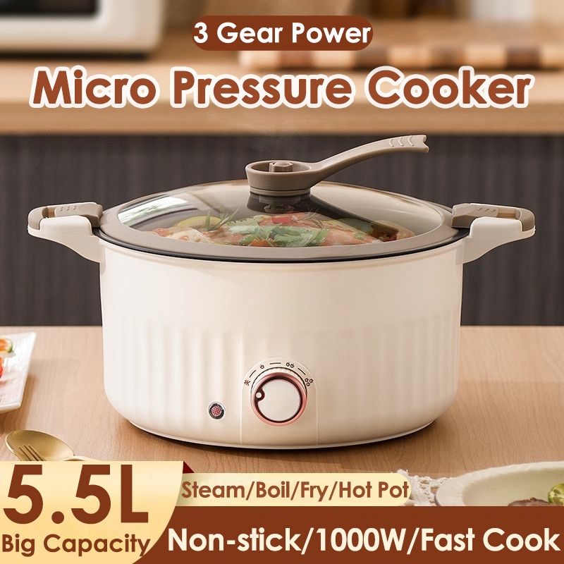 5.5L Electric Micro Pressure Cooker Non-stick Cooking Electric Stew Pot ...