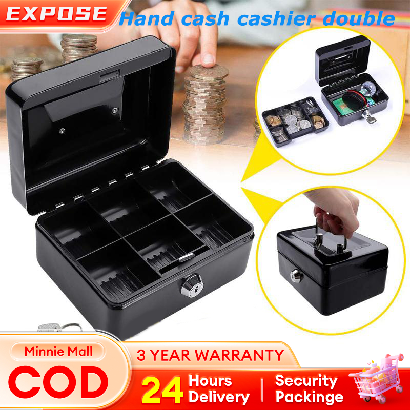EXPOSE Cash Box Double Decker Portable Cash Box Four Grids And Five ...