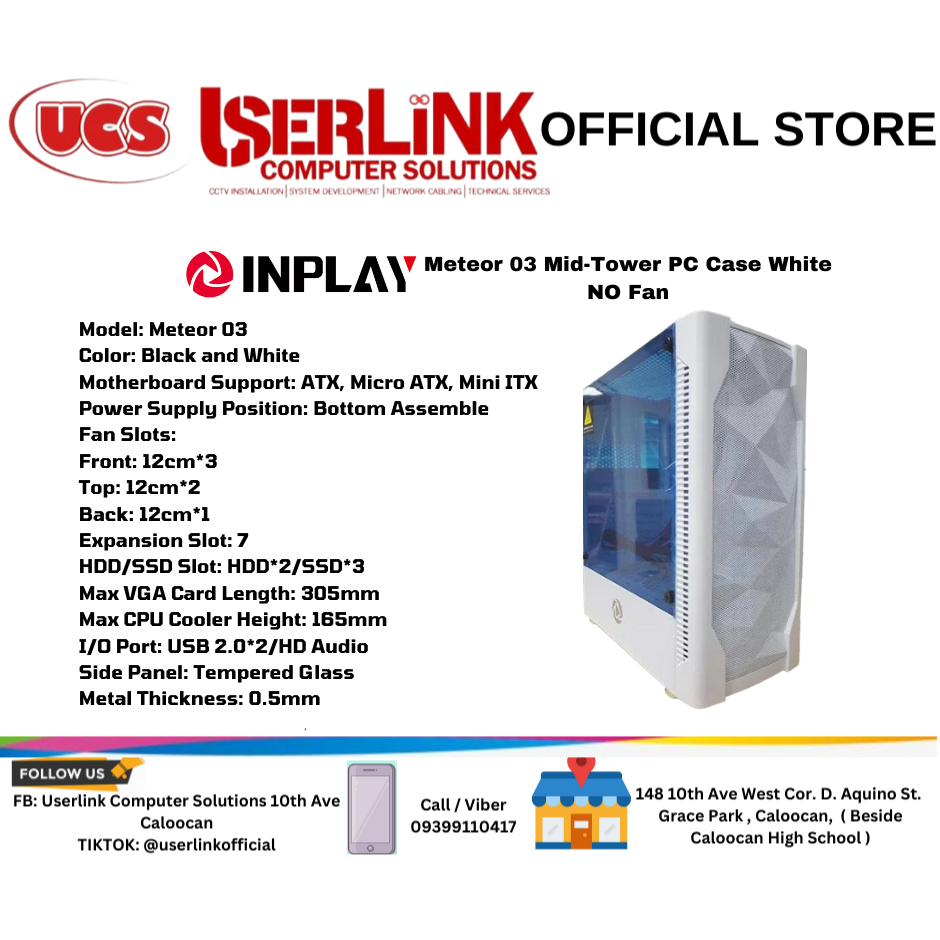 Inplay Meteor 03 Mid-Tower PC Case White | Shopee Philippines