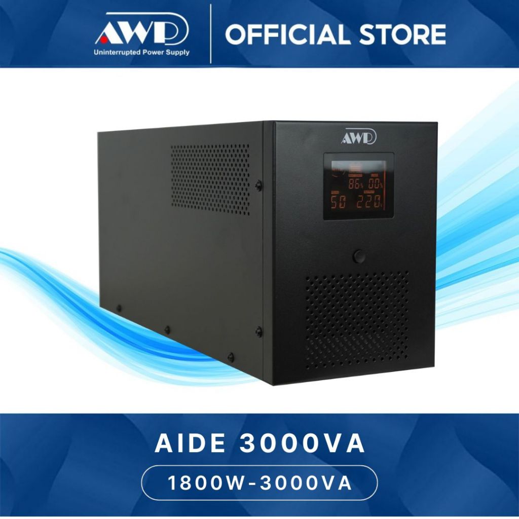 AWP Aide Pro LCD 1800W-3000VA UPS with AVR Uninterruptible Power Supply ...