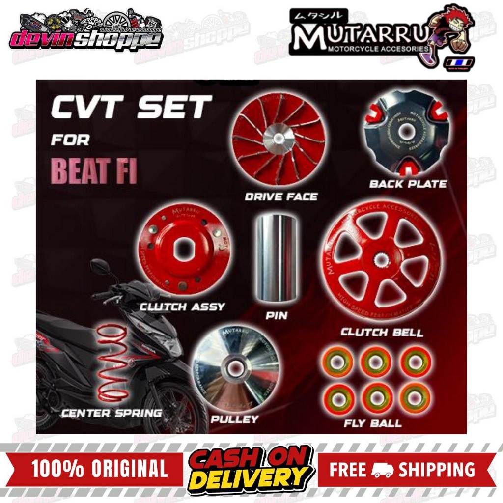 MUTARRU CVT SET PULLEY SET FOR BEAT FI | Shopee Philippines