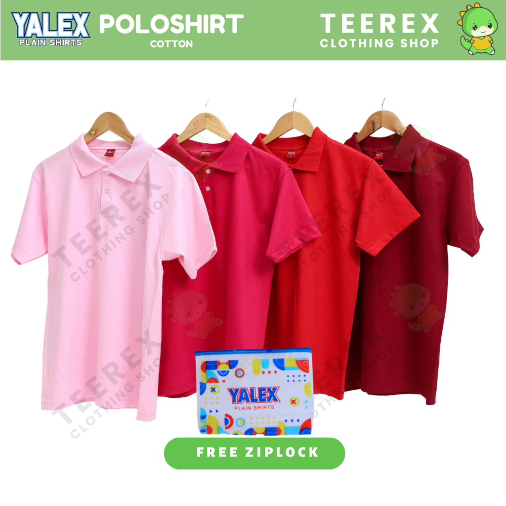 YALEX COTTON POLO Plain for Men and Women SHADES OF RED | Shopee ...