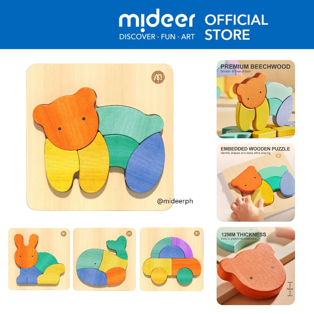 Mideer Wooden Puzzle Blocks by Mideer | Shopee Philippines
