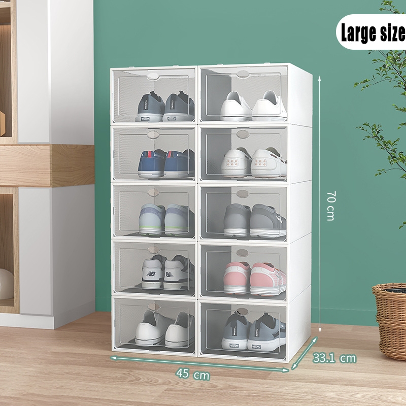 Large size candy color shoe box organizer hard plastic Foldable Drawer ...