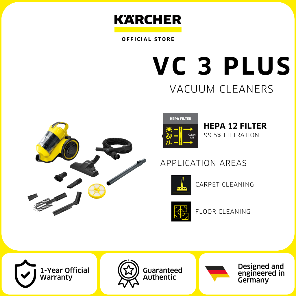 Kärcher VC 3 Plus Vacuum Cleaner with HEPA 12 Filter | Shopee Philippines