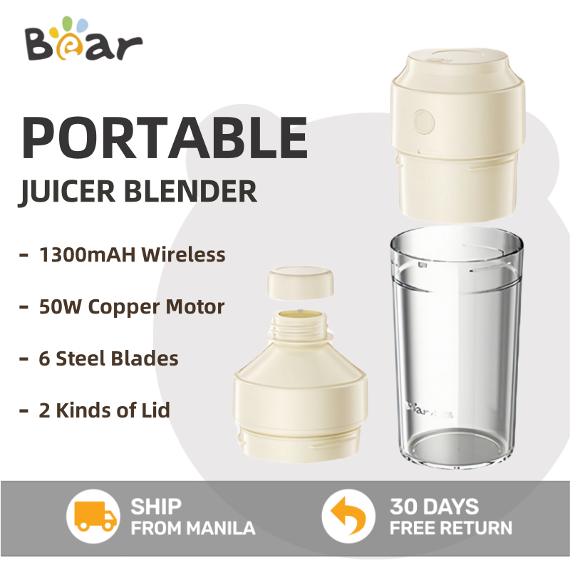 Bear Portable Blender Tumbler Wireless Juicer Extractor Ice Crusher ...