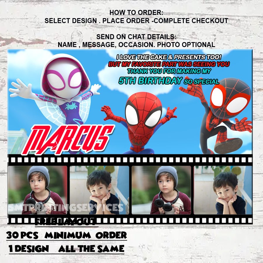 Personalized SPIDERMAN Theme Ref Magnet Baptism Birthday MINIMUM OF 30 ...