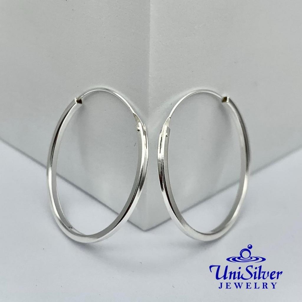 Unisilver 925 Sterling Silver Hoop Earrings (LE743-2001) | Shopee ...