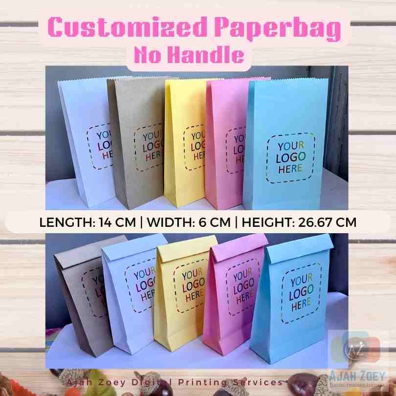 NO HANDLE Paperbag (80 gsm) - Personalized / Customized - Your logo ...