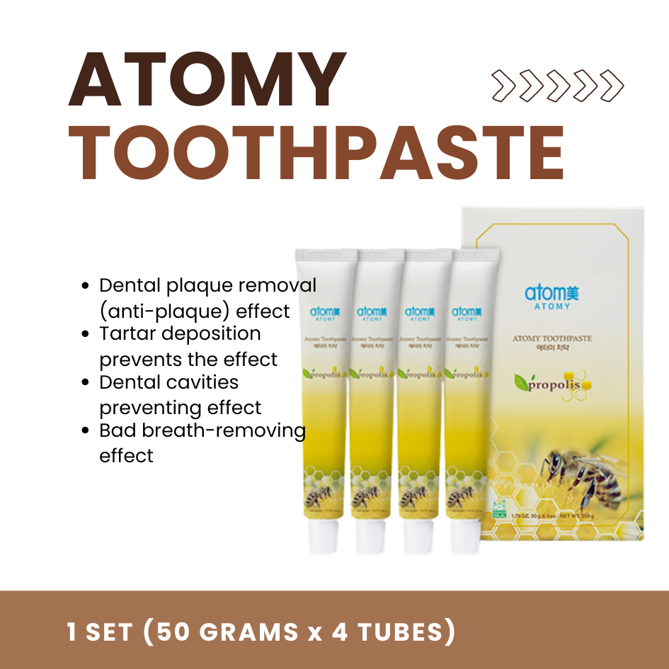 Atomy Toothpaste Propolis Extract with Anti-Bacterial (1 set = 50g x 4 ...