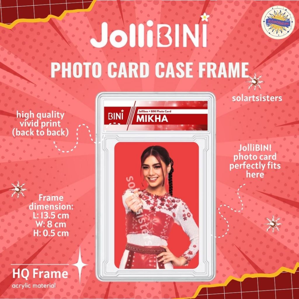 JolliBini Photocard Case BINI Jollibee Photo card Frame Mikha Maloi ...
