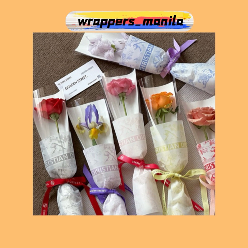 20pcs Single Stem DIOR Wrappers Bouquet Wrapping Paper | Shopee Philippines