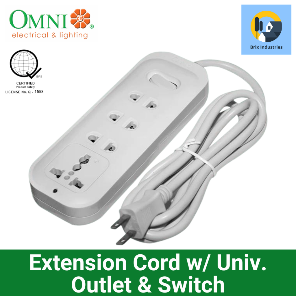 Omni Extension Cord Set with Universal Outlet and Switch #WER-103-PK 2 ...